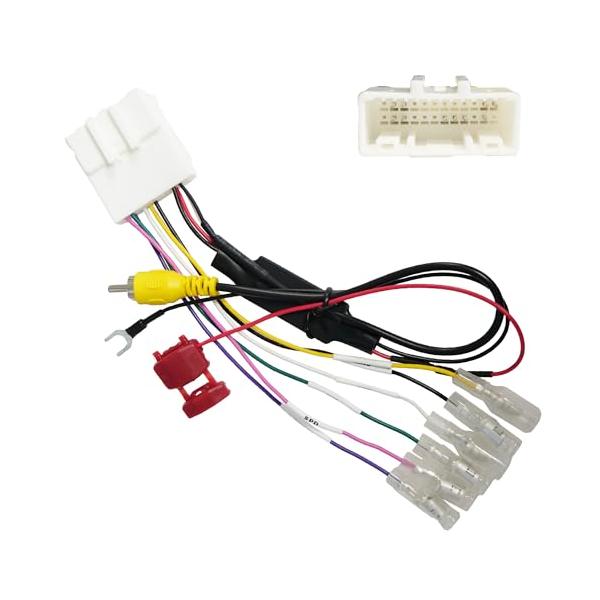 24ピン コネクタ 専用 純正 バックカメラ を、RCA ピン 端子に 変換 して 市販ナビ に 接続 する 変換 アダプター・ダイハツ 純正ナビ 装着用アップグレード の 純正バックカメラ / ステアリング リモコン 配線 / 車速 / ...