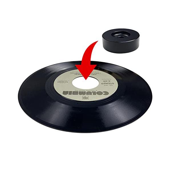 黒/-/-・Color:黒・パッケージ個数:1・パッケージ内容:1個45回転/分のアルミEP盤アダプター、サイズは7インチ、内孔径は7.5mm、高さは約12mm。・耐久性のある材質:45回転アダプターは良質のアルミを采用し、音質を向上させる...