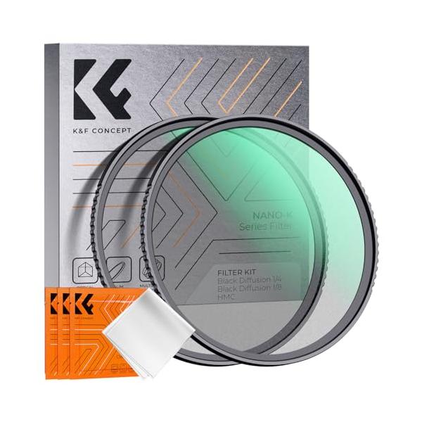K&F Concept 77mm ブラックミスト 1/4+1/8 フィルターセット ソフト
