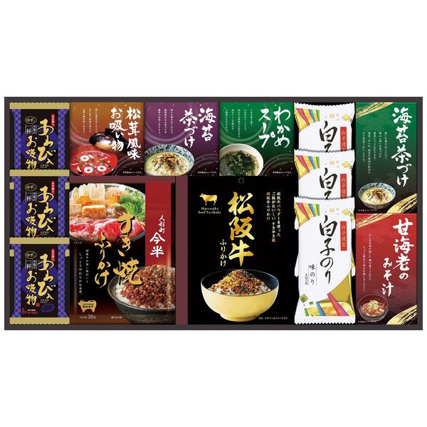 人形町今半の「すき焼きふりかけ」、松阪牛パウダーを使った「すき焼き風松阪牛ふりかけ」に高級素材使用のフリーズドライやお吸い物等をギッシリ詰め合わせました。