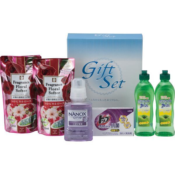 「高い洗浄・消臭力」のトップＮＡＮＯＸワン液体洗剤に柔軟剤や台所洗剤などをセットしました。