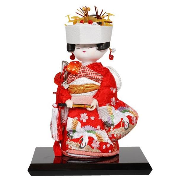 幅16 ×奥行11 ×高さ24　(cm)【商品内容】木目込み人形完成品・飾り台(黒)・箱付き