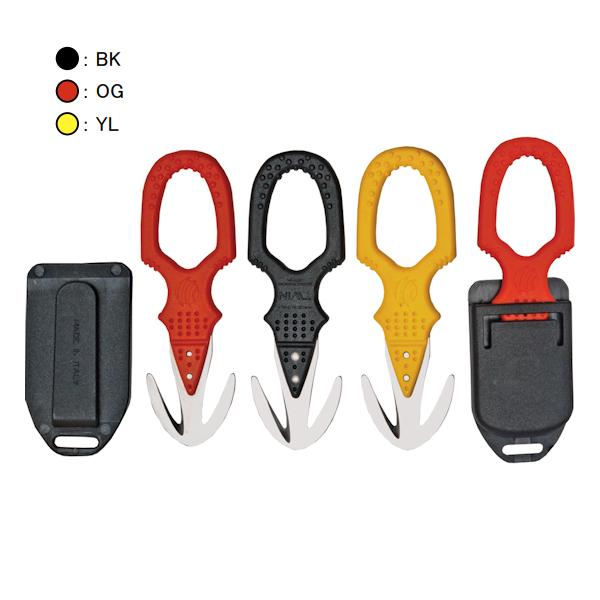 イタリア製304ステンレス製　全長：135mm刃長：約90mm付属：携帯シース両側にラインカッターが付いているので、緊急時に素早くライン等を切ることができます。【 スキューバ スクーバ マリン用品 潜水 水中 ダイバー ダイビング divi...