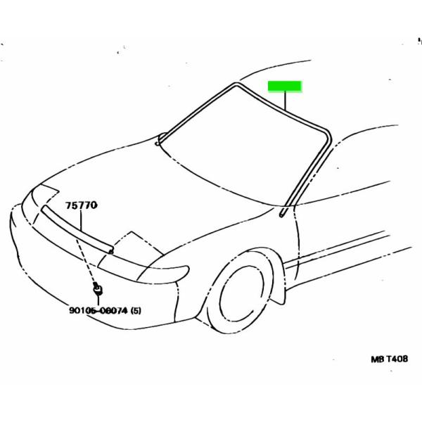 トヨタ純正新品部品になります。経年劣化リフレッシュに！セリカ ST18 フロントウインドウモール フロントガラスモール新品未使用品です。適合車種：セリカ ST18  爆買