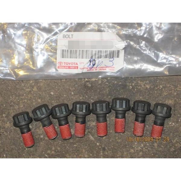 トヨタ純正新品部品になります。経年劣化リフレッシュに！フライホイール ボルト 8本新品未使用品です。適合車種：JZA80 スープラ MR2 MR-S セリカ チェイサー ソアラ  爆買