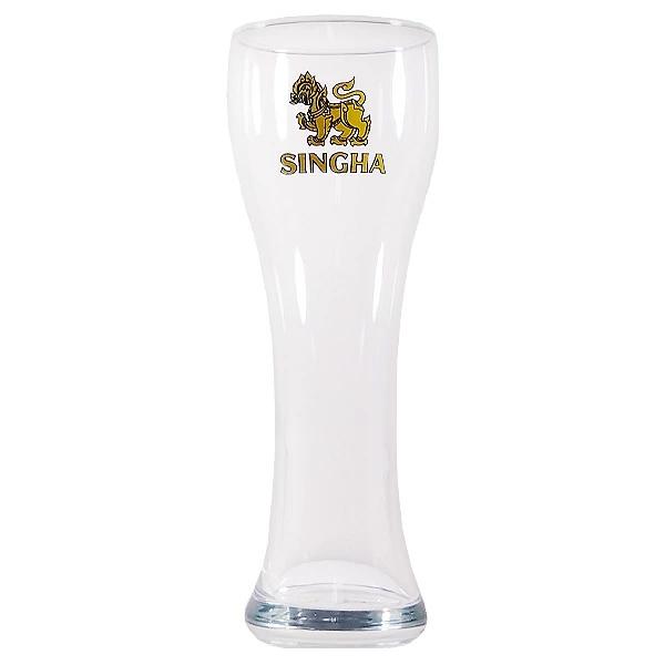 タイ産のビール「シンハー（SINGHA）」のビアグラスです。名称　シンハー ロンググラス 約22cmサイズ　直径：約7.4cm（飲み口）、約6.6cm（底部）高さ：約22cm