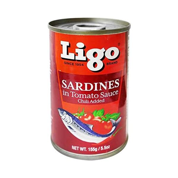 Ligo SARDINES in TOMATO SAUCE CHILI ADDED いわしのトマト煮 辛口 155g×5個