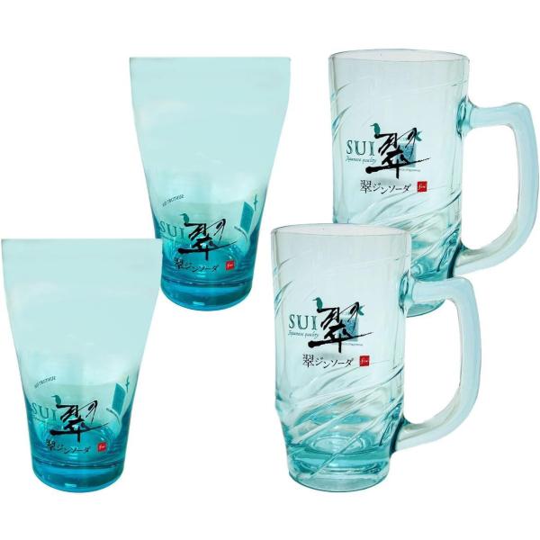 ジョッキ（375ml）2個 / 口径：約70mm/ 高さ：約137mmタンブラー（400ml）2個/ 口径：約80mm/ 高さ：約130mm箱はついていません