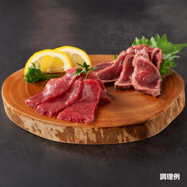 馬刺しの人気部位「上赤身」と馬肉たたきの食べ比べができるセット。どちらも赤身ならではの豊かな旨味をお楽しみいただけます。【馬刺し 上赤身】定番かつ一番人気の「上赤身」は、モチっとした食感と歯切れの良さが特徴です。【馬肉たたき】あっさりとした...