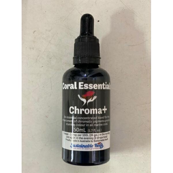 Chroma+は、Coral Essentials“Black　Label”シリーズという、サンゴ飼育に圧倒的なアドバンテージを提供すべく開発された特殊サプリメントの一つです。Sustainability（サステナビリティー）に配慮し希少な...