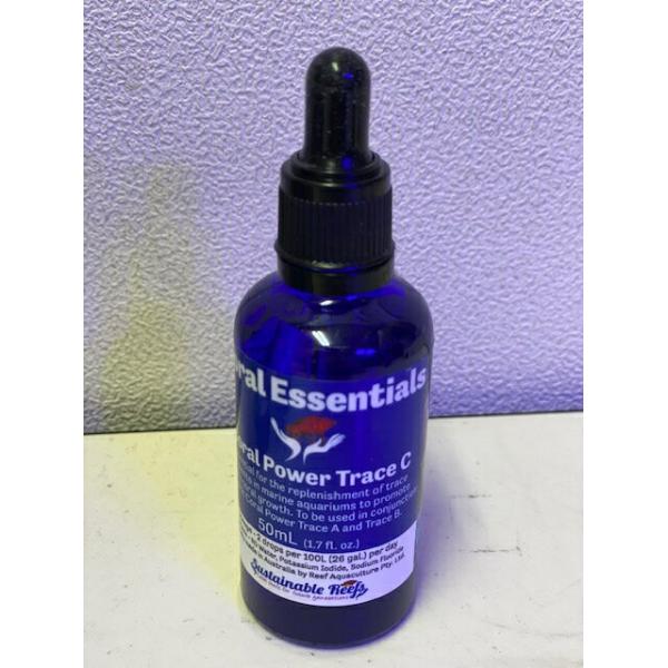 Coral Power TraceC　（コーラルパワートレースC） 成長スピードと色彩維持に重要な元素が配合されたサプリメントCoralPowerTraceCはヨウ化カリウムなどをブレンドしたサプリメントです。ヨウ素系とフッ素系の微量元素を...