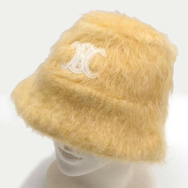 セリーヌ ブラッシュド トリオンフ バケットハット イエロー系