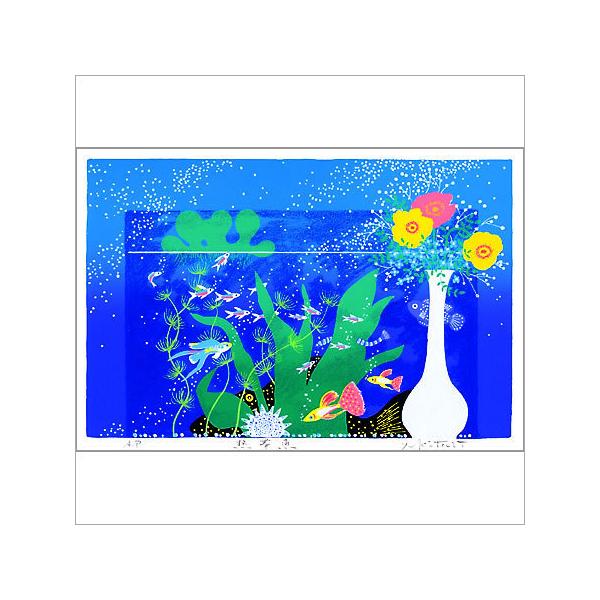 ●額縁付きシルクスクリーン 熱帯魚 は、吉岡浩太郎が描いた下絵から 一色一色手作業で版をおこし、一色ずつ全て 手刷りで仕上げた版画です。ひとつひとつ手作業によって生まれた作品は、印刷とは異なり、作品それぞれに 少しずつ違う趣があります。まさ...