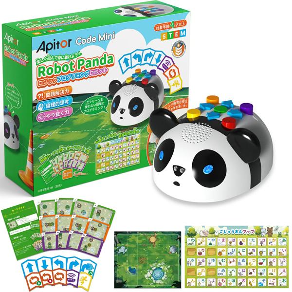 ●Apitor Robot Pandaは、幼児や未就学児がボタン操作だけで遊びながら簡単にプログラミングを体験出来る知育玩具です。【遊びながらプログラミング思考を育む】セットには36枚のコマンドカードと12枚の問題カードが含まれています。コ...