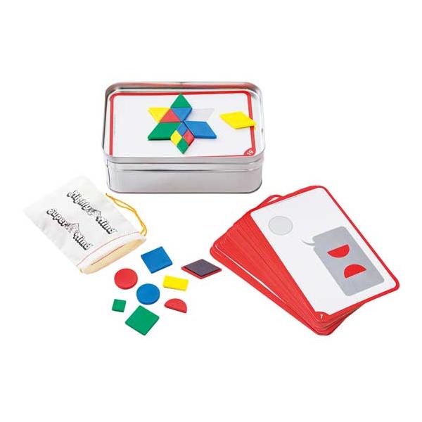 ●マグネティックマイティーマインドは、パターンカードとプラスチックタイルでいろいろな形をつくるパズルゲームです。まず プラスチックのタイルにマグネットを貼ったら準備ＯＫ！問題カードをスチール箱のフタや裏にのせて、カードに描かれた図形をマグネ...