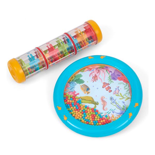 ●シェイク＆ロールは、はじめてのリズム遊びや音遊びにおすすめの波や雨の音からメロディーまで 組み合わせても楽しめる2種のおもちゃの楽器セットです。「色」「音色」「動かし方」がそれぞれにユニークな、初めての楽器におすすめの音あそびのセットです...