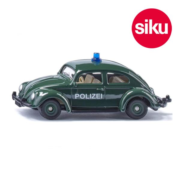 ★siku社により 予告無しの色変更が行われるためお届けする商品の色は、写真と異なる場合がございますお求めの際は、予めご了承下さいますようお願いいたします●クラシカルなダークグリーンのフォルクスワーゲンビートルの警察仕様 パトカーのミニカー...