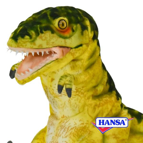 ●hansa社が制作したHANDPUPPET（ハンドパペット）シリーズのティラノサウルスの恐竜ぬいぐるみです。リアルな質感とかわいらしさはそのままに手を入れて遊んだり、人形劇にも使用することが出来ます。前足でなく、口部分に指を入れて遊ぶハン...