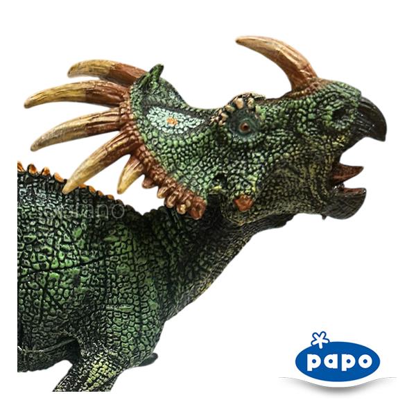 ●フランスのPapo社が製作したDINOSAURS（恐竜）シリーズのスティラコサウルスのフィギアです。パポは、1983年にフランスで発売されて以来 数多くのシリーズが誕生し続けています。PAPOの最大の特徴は、1品1品ハンドペイント（手描き...