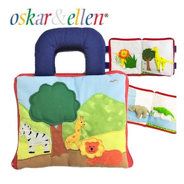 ●オスカーアンドエレン ブック ワイルドアニマル は、小さなお子様の発達ニーズをもとに手遊び、感触遊び、感覚遊びの要素がつまった 遊びながら可愛らしい動物たちが、自然の中でどう生息しているのか学ぶことが出来る布絵本です。布絵本の中には、マジ...