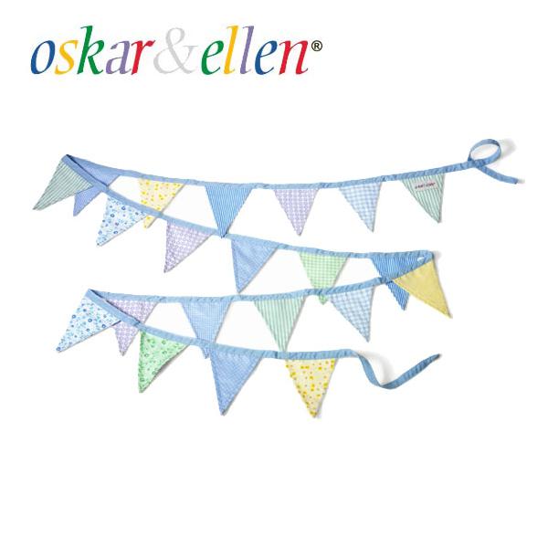 ●オスカーアンドエレン バンティング は、子供部屋を可愛らしく演出する壁飾りとして、また お誕生日会やパーティーの撮影用アイテムとして リビングやキッズルームをディスプレイすることが出来る 布製ガーランド 三角旗です。北欧スウェーデンらしい...