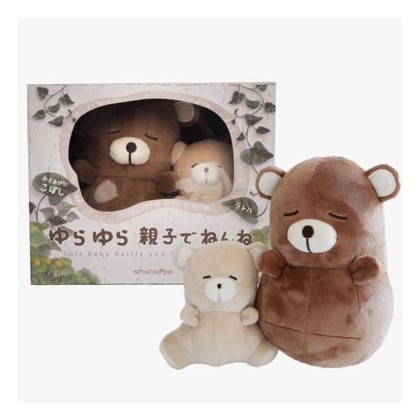●amanoppo あまのっぽ 「ゆらゆら 親子でねんね」は、かわいいくまの親子のぬいぐるみのおきあがりこぼしとラトルのセットです。くまの親子がやさしく奏でる音色は、子守歌にぴったり♪ごっこ遊びにも使えて永く楽しめるおもちゃです。お母さんく...