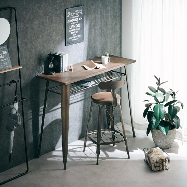 【発売日：2021年01月06日】＜商品詳細＞■商品内容ハイテーブル…1台■サイズ約W125cm x D45cm x H95.5cm■梱包サイズ：約W129cm x D48cm x H9.5cm■材質スチール、エルム無垢材■塗装ウレタン塗装...