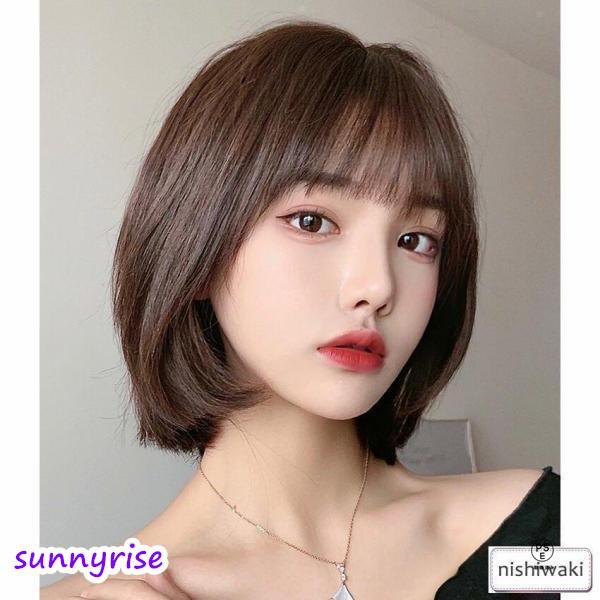 ウィッグ 自然な人毛100%フルウィッグ かつら 人毛 自然 医療用 円形脱毛症 ボブ ミディアム ショート レディース