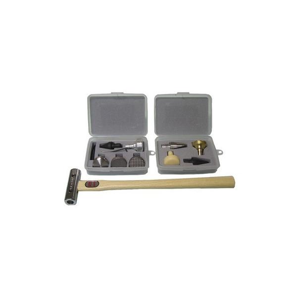 商品特徴  ●ヘッドを交換する事で9種類の役目を果たす、材質・形状にこだわった車両用鈑金ハンマー  ●高張力鋼板・アルミボディー用ハンマーセットです  ●絞りヘッドはハンマーのサビを鋼板に付着させない様、ステンレス材を使用しています用途  ...