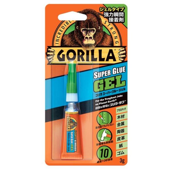 幅広い用途で使用できる強力瞬間接着剤です衝撃・振動に強く、タレないジェルタイプ最速10秒接着、内部硬化を防ぐ特殊キャップ垂直面でタレにくく作業のしやすい液タイプも有ります（品番：1771-GO）次の物には使用できません：ポリエチレン／ポリプ...