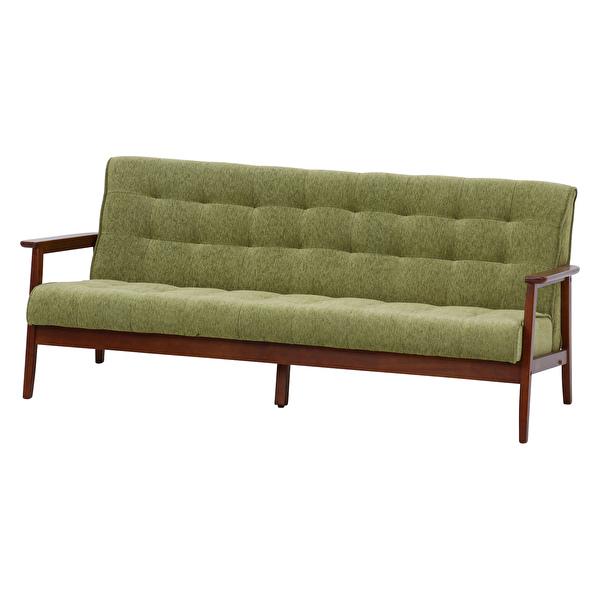 【サイズ】W1700×D730×H700 SH380 (mm)【材質】構造部材：天然木張り材：ポリエステル100％クッション材：ウェービングベルト／ウレタンフォーム背面：ウレタンフォーム脚部：天然木（ラバーウッド）【重量】17.2 kg