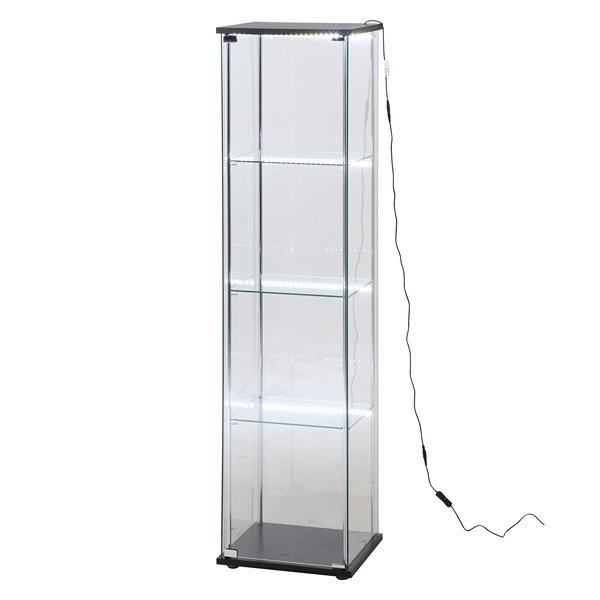 【サイズ】W425×D365×H1620 (mm)天板厚み：18 mm強化ガラス棚板厚み：5 mmガラス棚板：355x285 (mm)【材質】構造部材（天板／地板）：プリント紙化粧繊維板構造部材（柱）：金属（鋼）構造部材（扉板／背板／側板／...