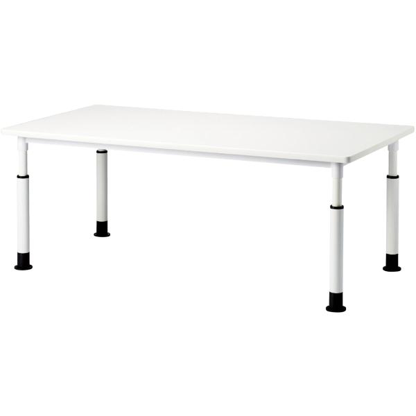 【サイズ】W1800×D750×H580/640/700 (mm)【カラー】天板：メープル・ホワイト【仕様】天板：表面材/メラミン化粧板　エッジ：ソフトエッジ巻　28mm厚脚部：スチールパイプ(φ60.5)　焼付塗装(ホワイト)　アジャスタ...