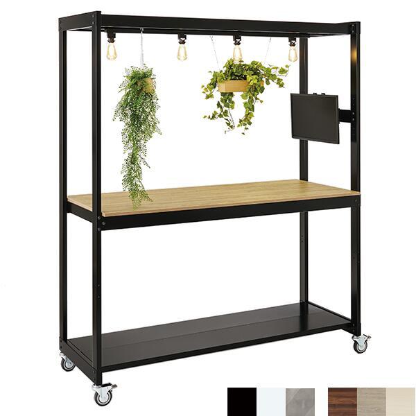 【特徴】■　居室の内装に合わせて、フレームもホワイト・ブラック・クリアから、天板もFO（古木調）・WN（ウォールナット）・NA（ナチュラル）からお選びいただけます。■　下段の棚は、スタンディングの場合は荷物置きに、シッティングの場合はフット...