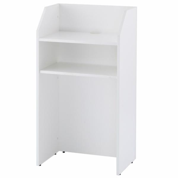 【特徴】■　講演や演説、司会やプレゼンテーション時に活躍の演説台です。■　天板にはPCやマイク等の設置用に配線穴が開いています。■　天板下には棚板があり、資料等が収納できます。【サイズ】W600xD400xH1100(天板H900)mm有効...