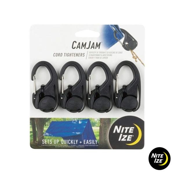 【ブランド】NITEIZE / ナイトアイズ【商品名】カムジャム ロープタイトナー 4パックCAMJAM ROPE TIGHTENER 4P穴に通したロープを下に引くだけでテンションをかけられるアイテムです。テントやタープ設営に便利で、面倒...