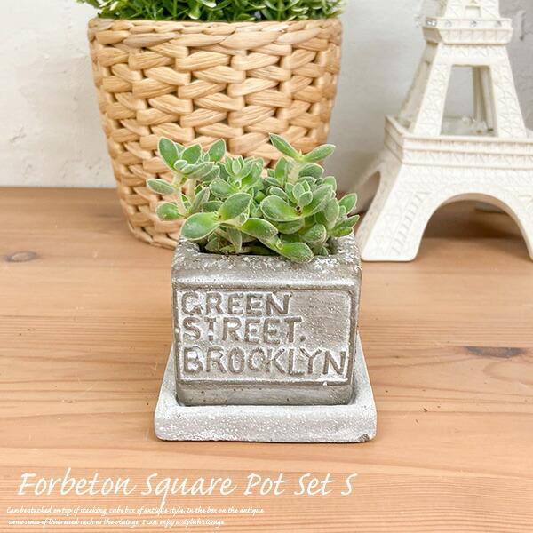 陶製 プランター フォーベトン・スクエアポットセット・S  （スクエア）高さ8cmガーデン 陶器 鉢植え 鉢カバー ガーデン 雑貨 ガーデン 用品 プランター 小物収納 鉢カバー プランター 植木鉢
