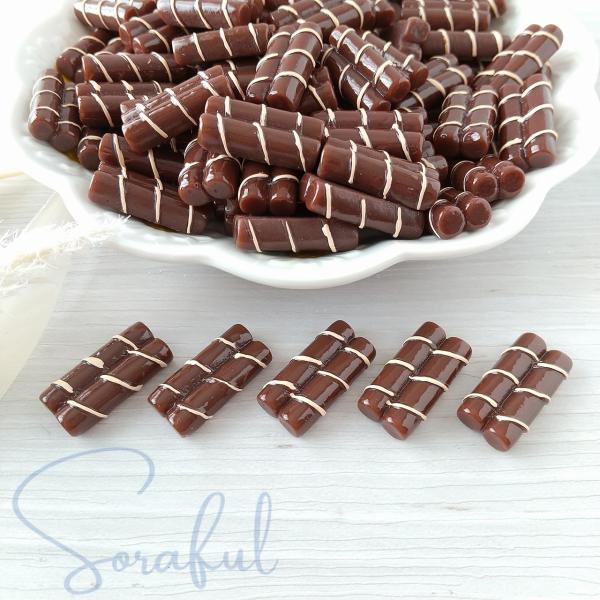 デコパーツ スティックチョコレート クッキー ビスケット シガークッキー 焼き菓子 ミニチュア 5個 貼付けパーツ D-0502
