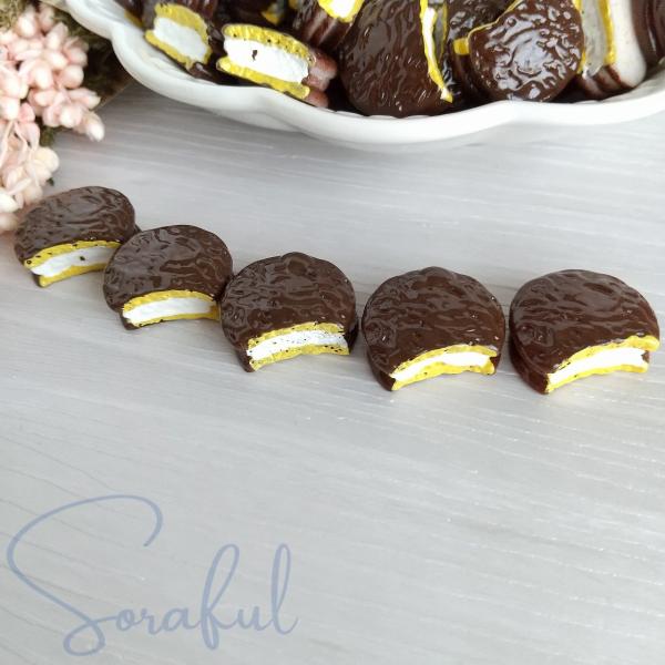 デコパーツ チョコバイ チョコレートパイ ミニチュア 5個 貼付けパーツ D-0620