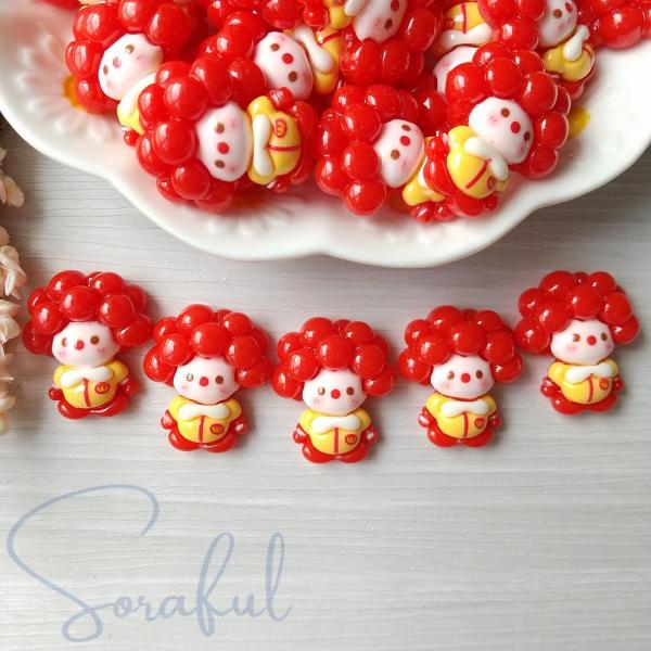 デコパーツ バーガーショップでお仕事中 店員さん 5個 貼付けパーツ D-0630