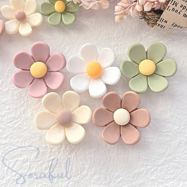 くすみカラーのマットなお花　4個セット