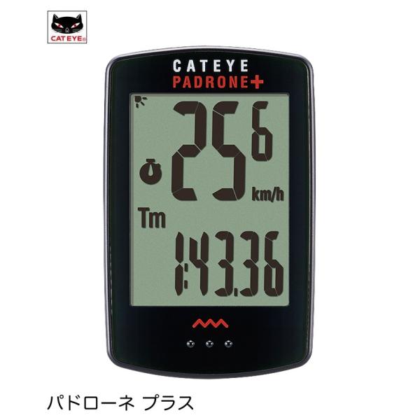 （CATEYE）キャットアイ サイクルコンピューターCC-PA110W PADORONE＋ パドローネプラス ブラック●大きな文字表示を大画面で実現。シンプル操作のアナログワイヤレスコンピュータ●「ナイトモード」を搭載し、夜間の常時点灯も選...