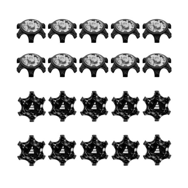 【商品仕様】セット内容：ゴルフスパイク鋲*20個入れ、サイズ：2.7 x 1.2CM、材質：ゴム材、色:ブラック。【上質な材質】ゴム素材で、柔らかく、衝撃吸収性に優れています。通常のスパイクスタッドに比べ、耐摩耗性、耐久性に優れ、レンチ穴か...