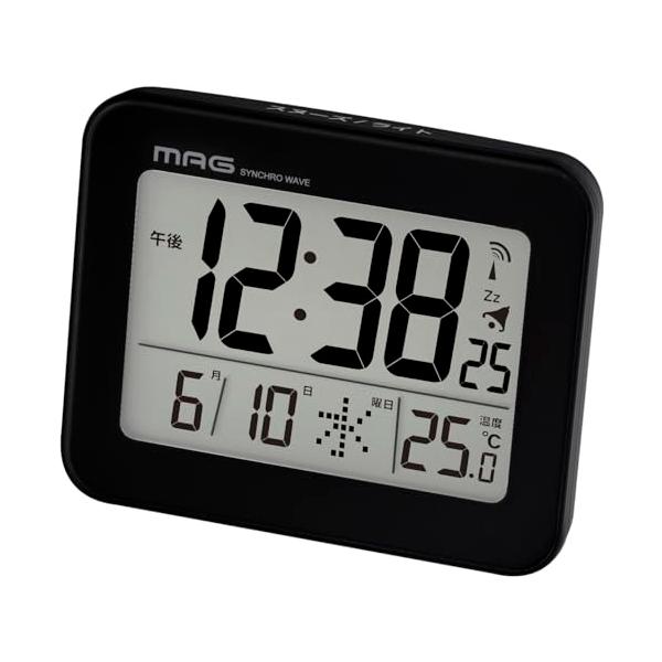 機能：電波自動受信機能表示：時刻(12/24表示切替表示)、日付、温度(-9.9?+59.9℃)ライト：本体上部に触れるだけでブルーライトが点灯製品サイズ：高さ8.0×横9.8×奥行3.8?、重量：110g推奨電池：単4乾電池×2(別売)