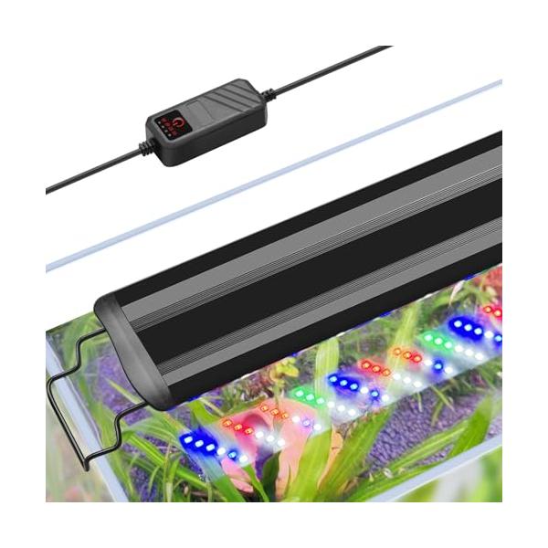 【仕様】電力：10W、ランプ本体の長さ：38cm、推奨水槽サイズ：40-60cm(より良い照明効果を得るには、推奨範囲内で使用してください。)明るさ：900lm、色温度：8700K、ケーブル長：1.8m。最適な照射範囲と完璧な照明効果を保証...