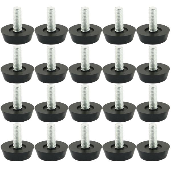 【本商品は海外出荷】お届けは通常20-30日を頂いております。製品名：レベリングフット;タイプ：スクリューオンねじサイズ：M6x20mm (D*L);ベース径：23.0mm高さ：25mm;材料：金属、プラスチックカラー;真鍮トーン、ブラック...