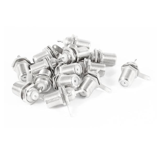 【本商品は海外出荷】お届けは通常20-30日を頂いております。商品名：F型シャーシパネルマウントコネクタ;タイプ：Fタイプメスストレートアダプタカラー：シルバートーン；材質：金属スレッド径:9mm;合計サイズ:24 x 13mm重量:63g...