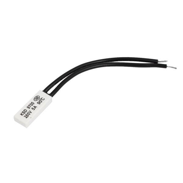 【本商品は海外出荷】お届けは通常20-30日を頂いております。商品名: KSD 9700サーマルヒューズ 温度: 90摂氏電源： 250V 5A;ヘッドサイズ: 21 x 8 x 4mmケーブル長さ: 8cm 素材：プラスチック メタルカラ...