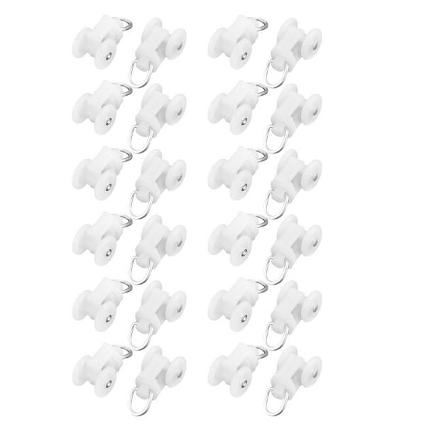 【本商品は海外出荷】お届けは通常20-30日を頂いております。色：ホワイト、シルバートーン;材質：プラスチック、メタルネットウェート： 31g; パッケージコンテンツ：20 xカーテン トラック ローラー製品名: カーテン トラック ローラ...