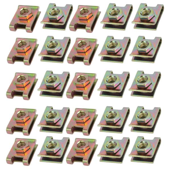 【本商品は海外出荷】お届けは通常20-30日を頂いております。製品名: U ナット; パッケージ内容: 25個 x U ナット材質: 鉄; フィニッシュ: 亜鉛メッキ; 主なカラー: 真鍮トーン; 重量: 127g適合なねじ: M6; 適合...